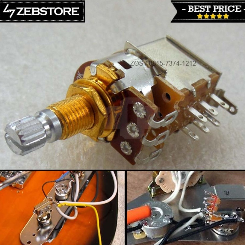 Jual Potensio A-Plus Pushpull Push Pull Pengatur Volume Gitar Bass 250K ...