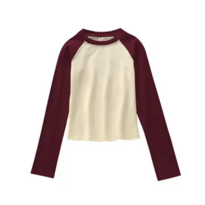 Jual OORA Kaos raglan Black White Lengan Panjang American retro ...
