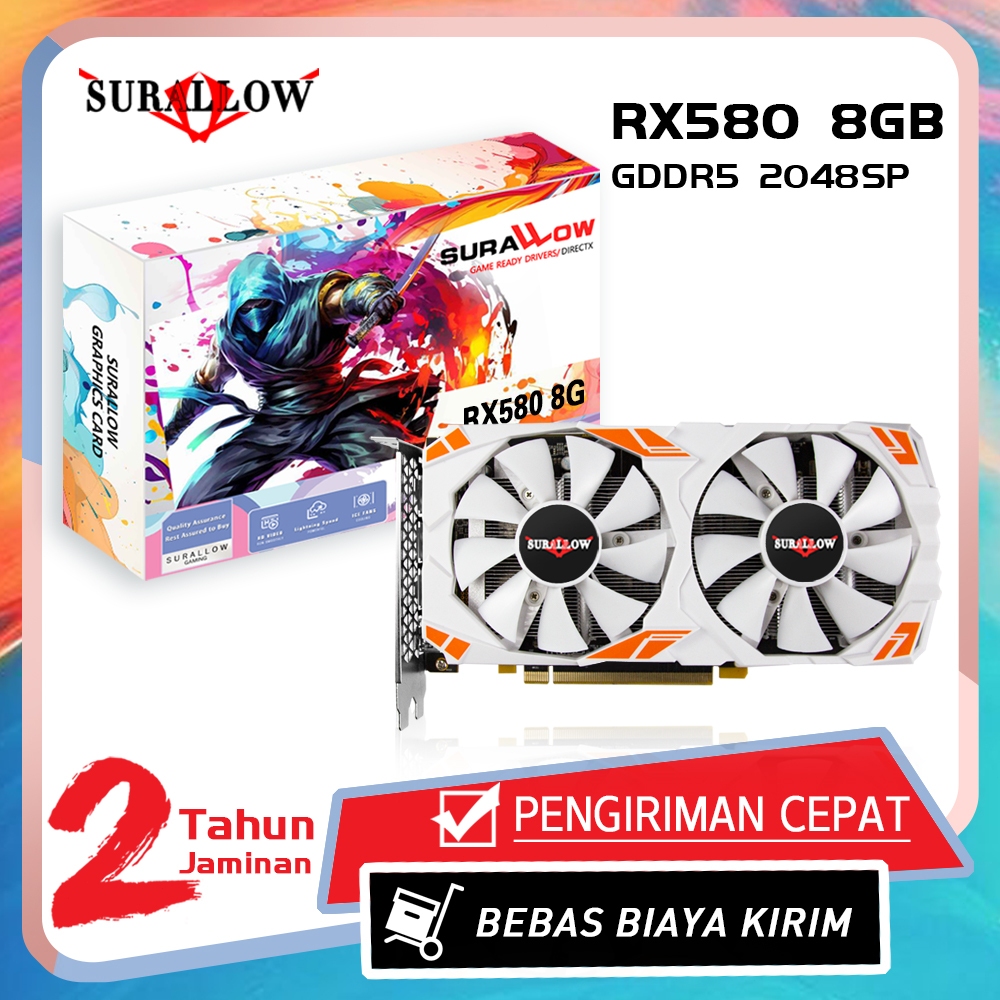 Jual SURALLOW VGA RX 580 8GB VGA Card DDR5 256Bit 2048SP RX580 8G ...