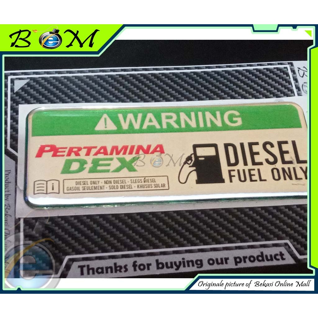 Jual Sticker stiker Logo timbul warning caution diesel pertamina dex ...