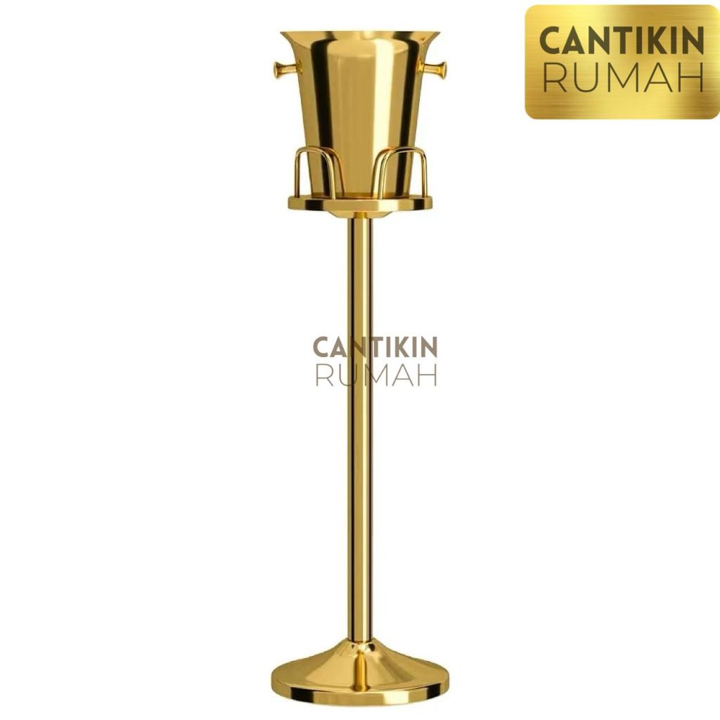 Jual ICE BUCKET WITH STAND STAINLESS EMBER ES BATU TIANG DUDUKAN EMAS ...