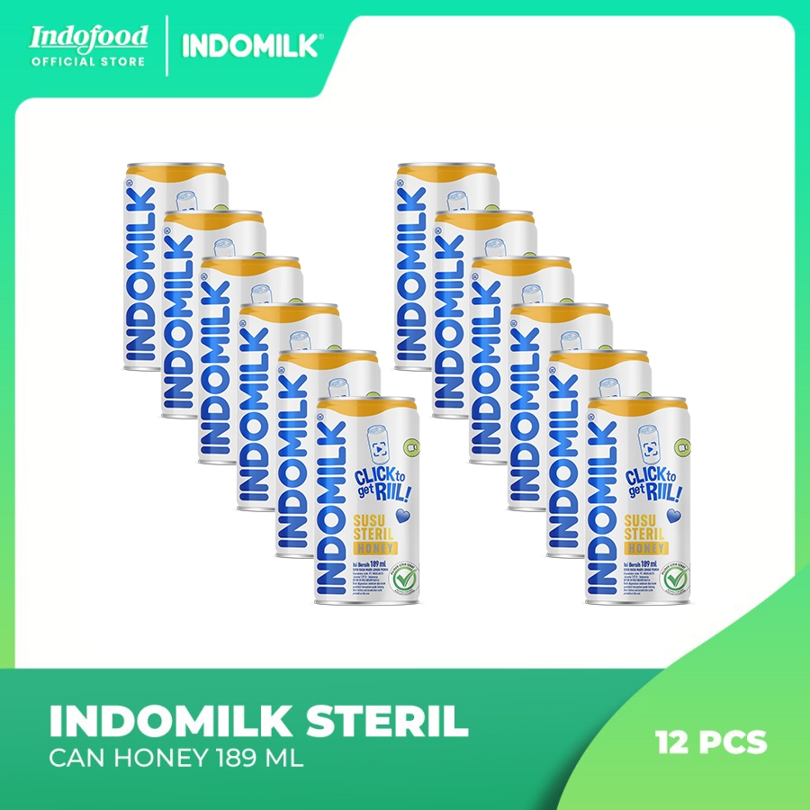 Jual 12 PCS - Indomilk Steril Can Honey 189 mL | Shopee Indonesia