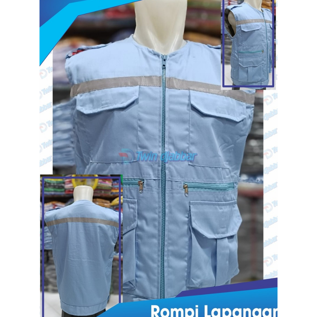 Jual Rompi Lapangan / Rompi Proyek, Rompi Safety K3 Warna Biru Muda ...