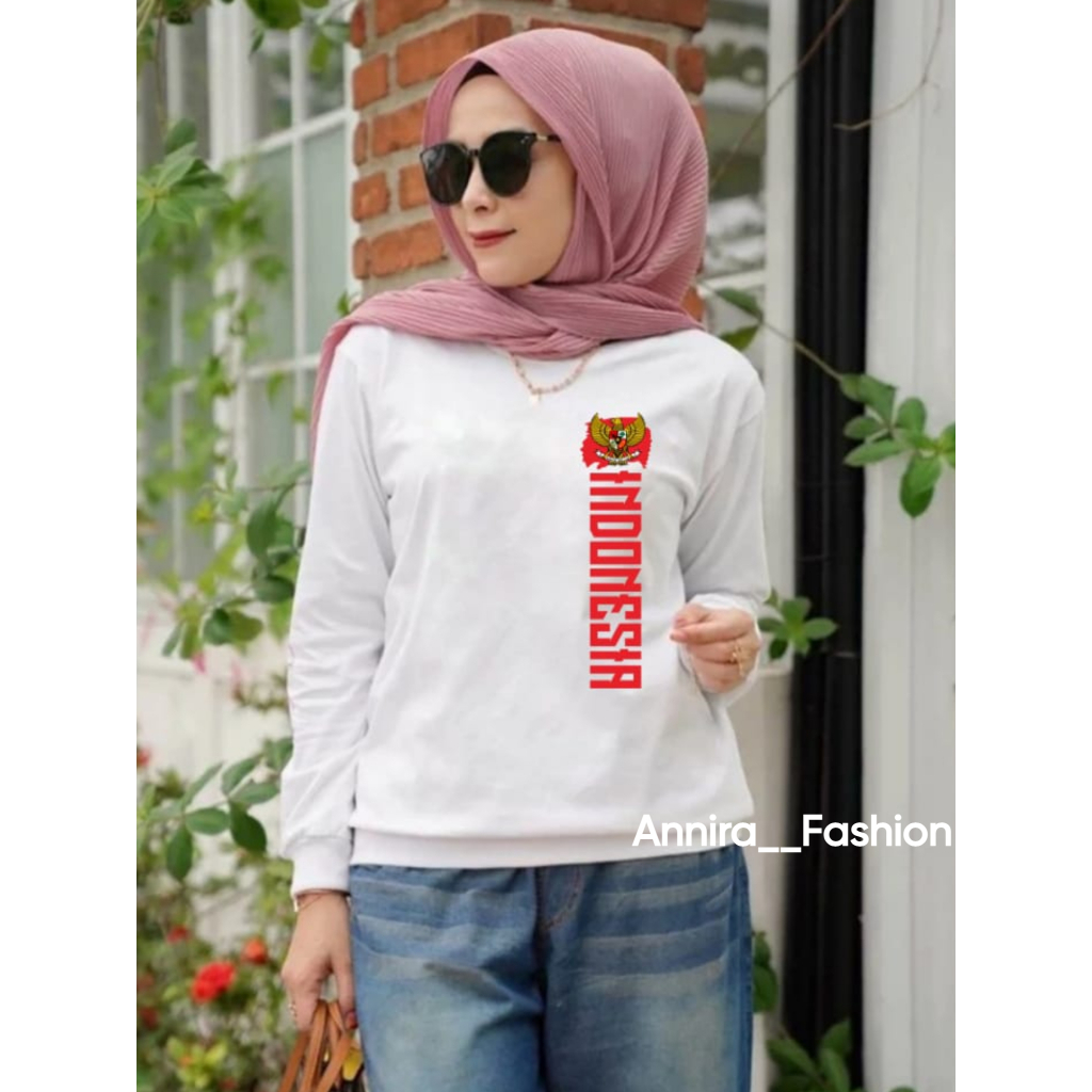 Jual Baju Lengan Panjang Wanita Agustusan Edisi Kemerdekaan Logo Garuda Indonesia Vertikal ...