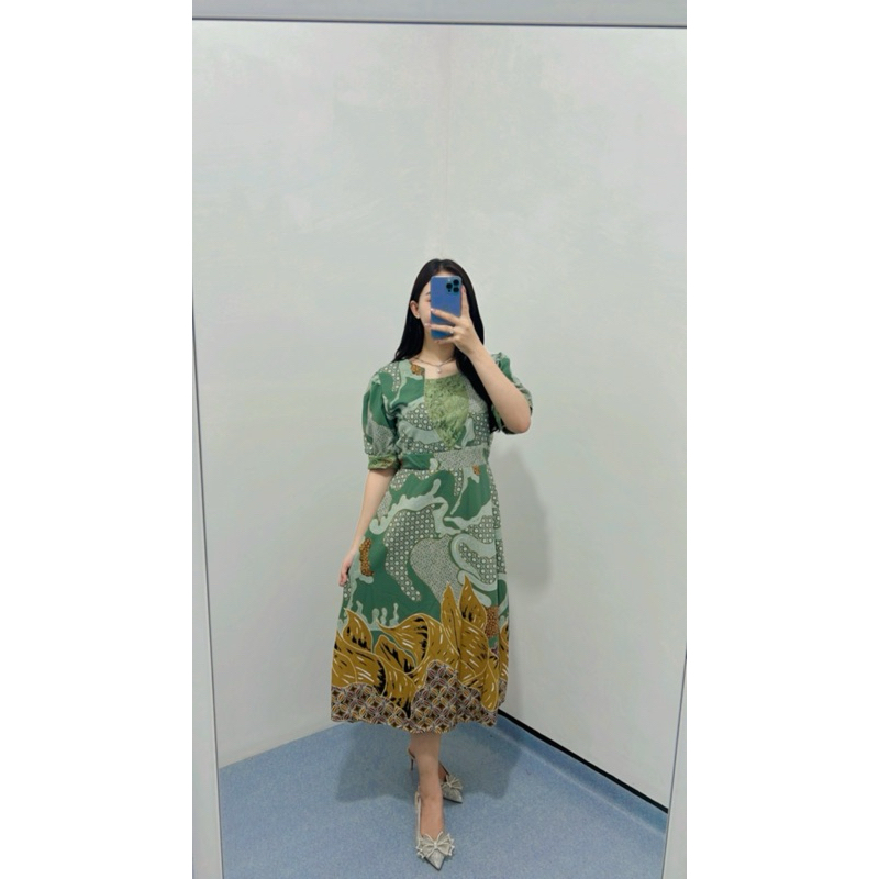 Jual Dress Batik Alana ( Dress Batik premium ) Real pick | Shopee Indonesia