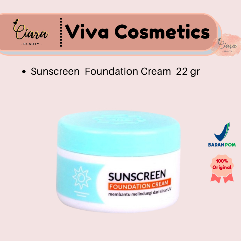 Jual Viva Sunscreen Foundation Cream - UV FILTER (22 gr) | Shopee Indonesia