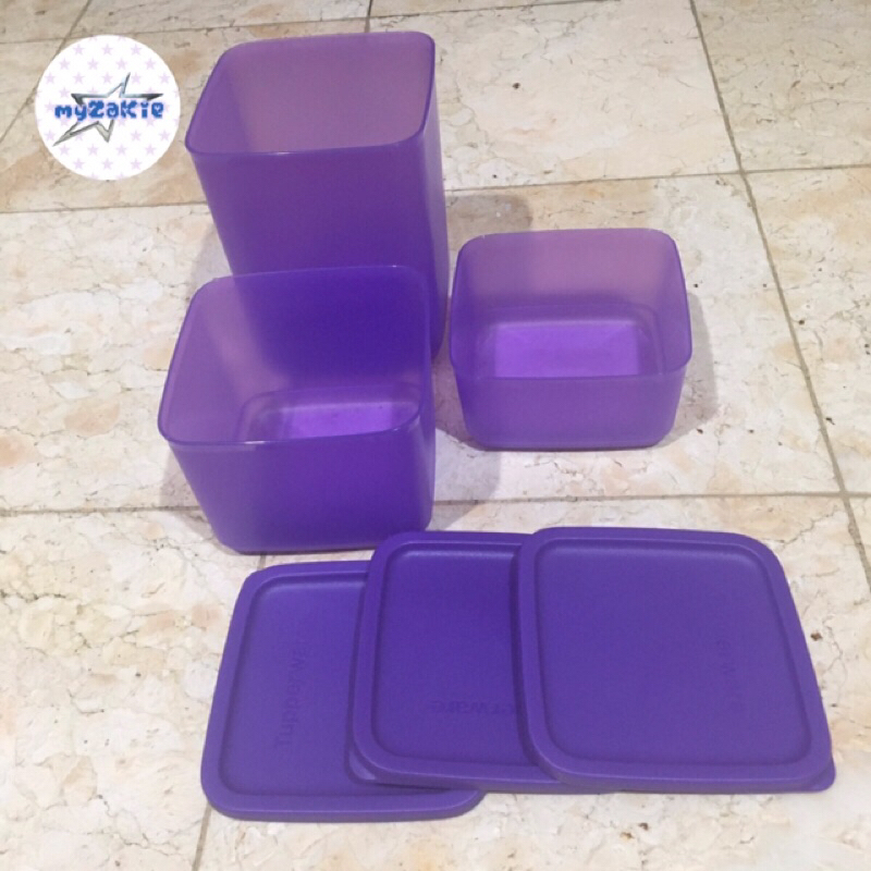 Jual Container 3 susun tupperware (ungu) | Shopee Indonesia