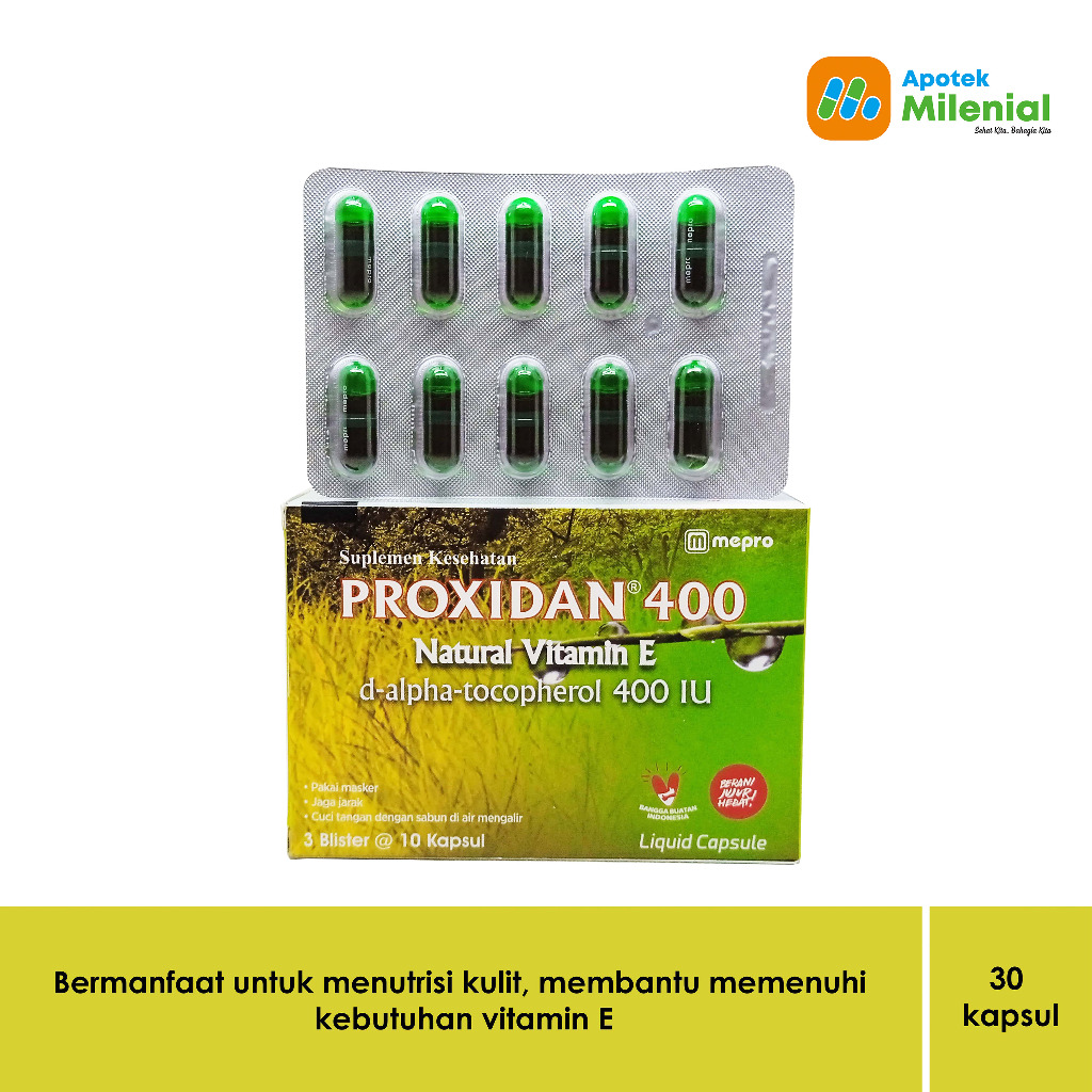 Jual Proxidan 400 Natural Vitamin E 400 IU Box Isi 30 Tablet | Shopee ...