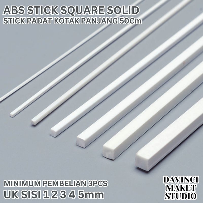 Jual ABS Stick Square Bar Solid Rod - Stik ABS Kotak Padat 1mm 1.5mm ...