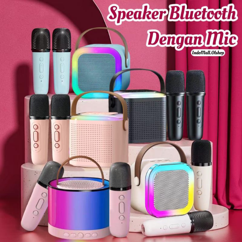 Jual Speaker Bluetooth Karaoke 2 Mic 1 Set Salon Bluetooth BT Speaker ...