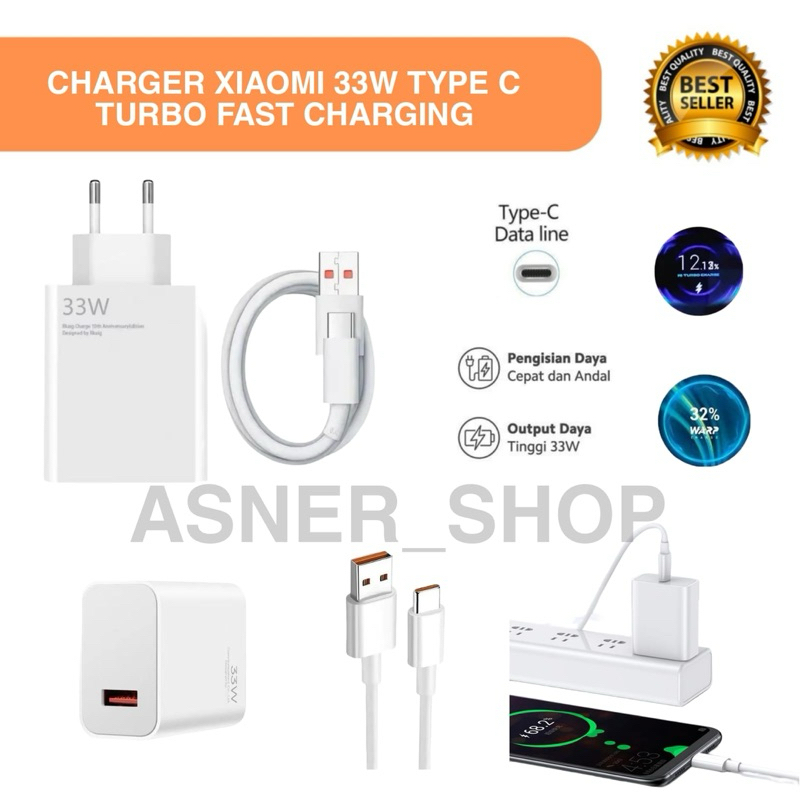 Jual Charger Xiaomi 33W / 67W / 120W Watt Mi TURBO Charge Type C Fast ...