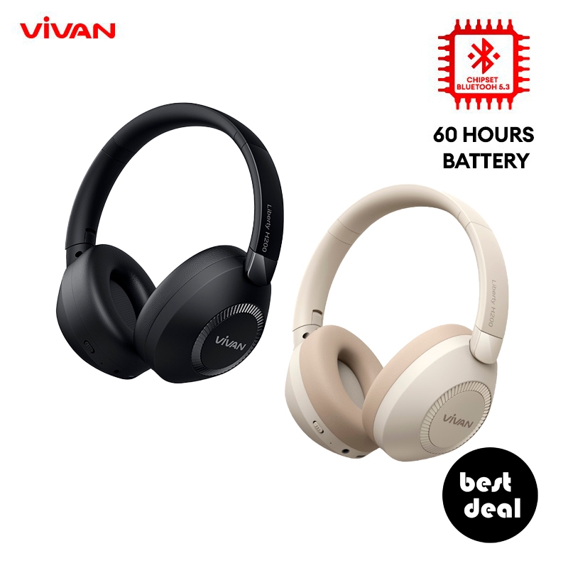 Jual Vivan Liberty H200 Wireless Headphone Bluetooth 5.3 Dual EQ Bass ...
