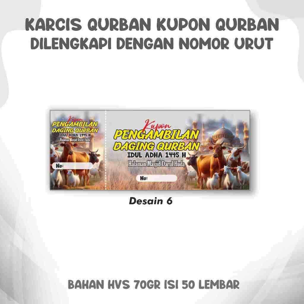 Jual Kupon Qurban Kupon Kurban Tiket Qurban Kupon Pengambilan Daging ...