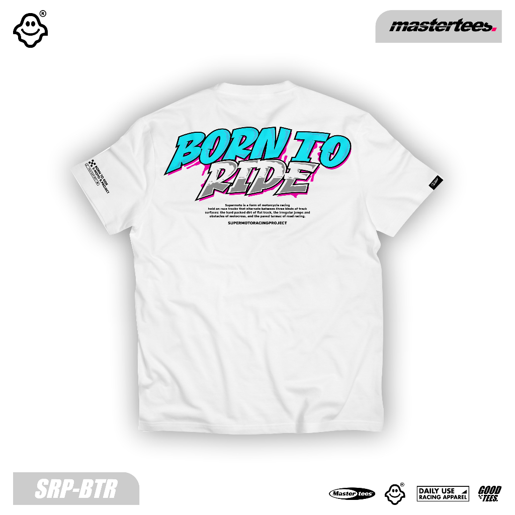 Jual Kaos SUPERMOTO Born To Ride - SRP.BTR Hitam & Putih | Shopee Indonesia