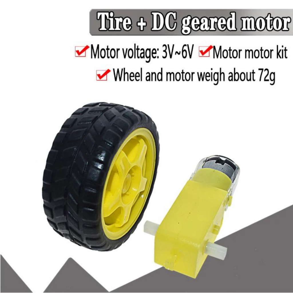 Jual RODA MOTOR DC GEAR BOX SET SMART CAR 1:48 DIY ARDUINO RASPBERRY ...