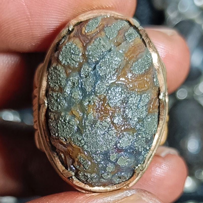 Jual batu akik badar perak sakral tembus center unik dan antik | Shopee ...