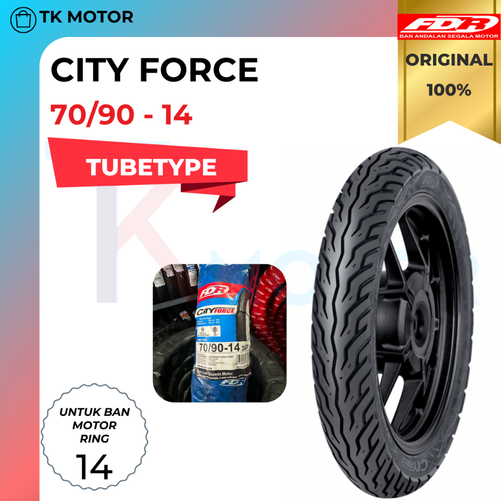Jual BAN FDR City Force 70/90 - 14 Tubetype ( ORI ) | Shopee Indonesia