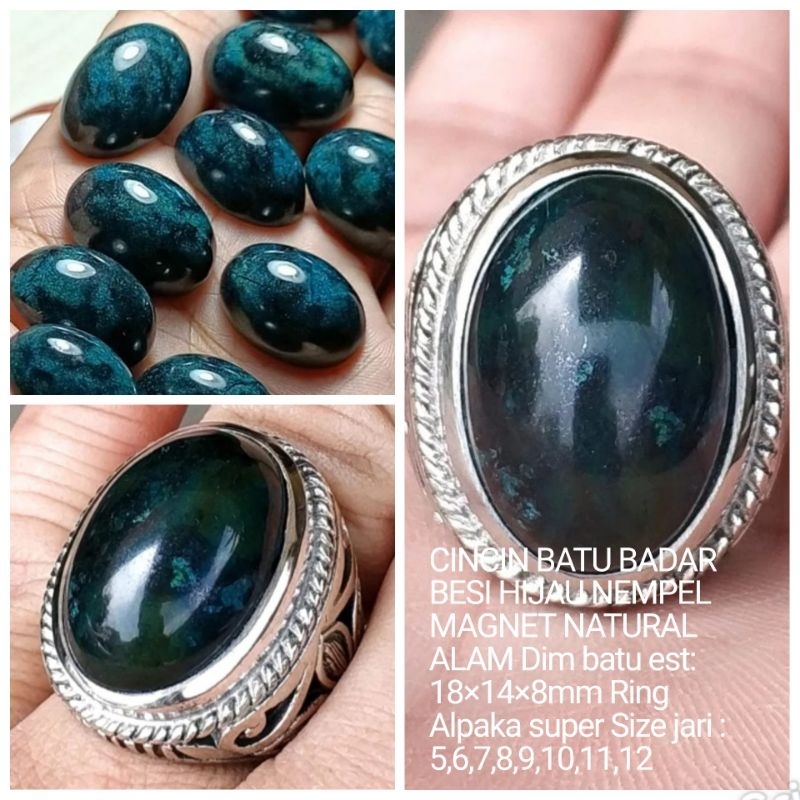 Jual CINCIN BATU BADAR BESI HIJAU NEMPEL MAGNET NATURAL ALAM | Shopee ...