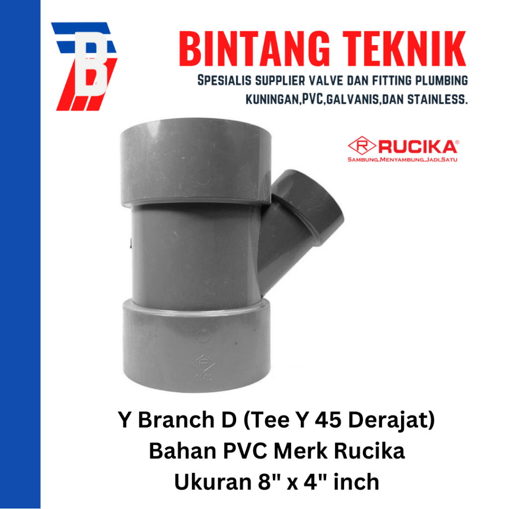 Jual Y Branch 45 D 8" x 4" PVC Rucika | Shopee Indonesia