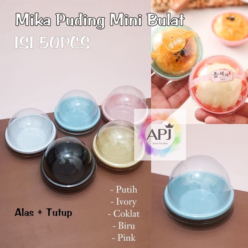 Jual Mika Puding Mini Bulat ISI 50 SET/ Mika Mochi / Tray Puding Mochi Bulat / Mika Mochi ...