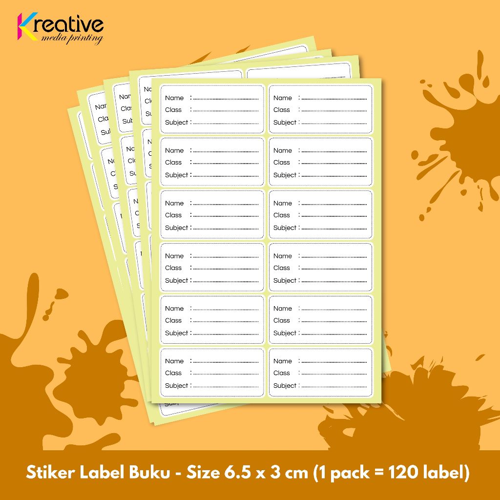 Jual Stiker Label Buku Polos - Size 6.5 x 3 cm (1 Pack = 120 Label ...