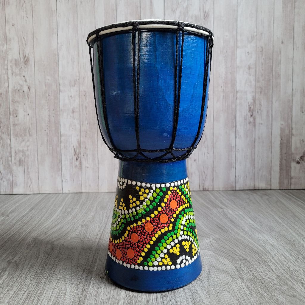 Jual Kendang Jimbe Anak Djimbe Mini Gendang Kecil 30cm Biru Painting ...