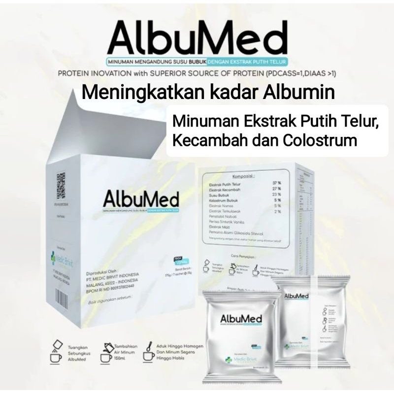 Jual ALBUMED 7 Sachet Tinggi Protein Putih Telur, Kecambah dan ...