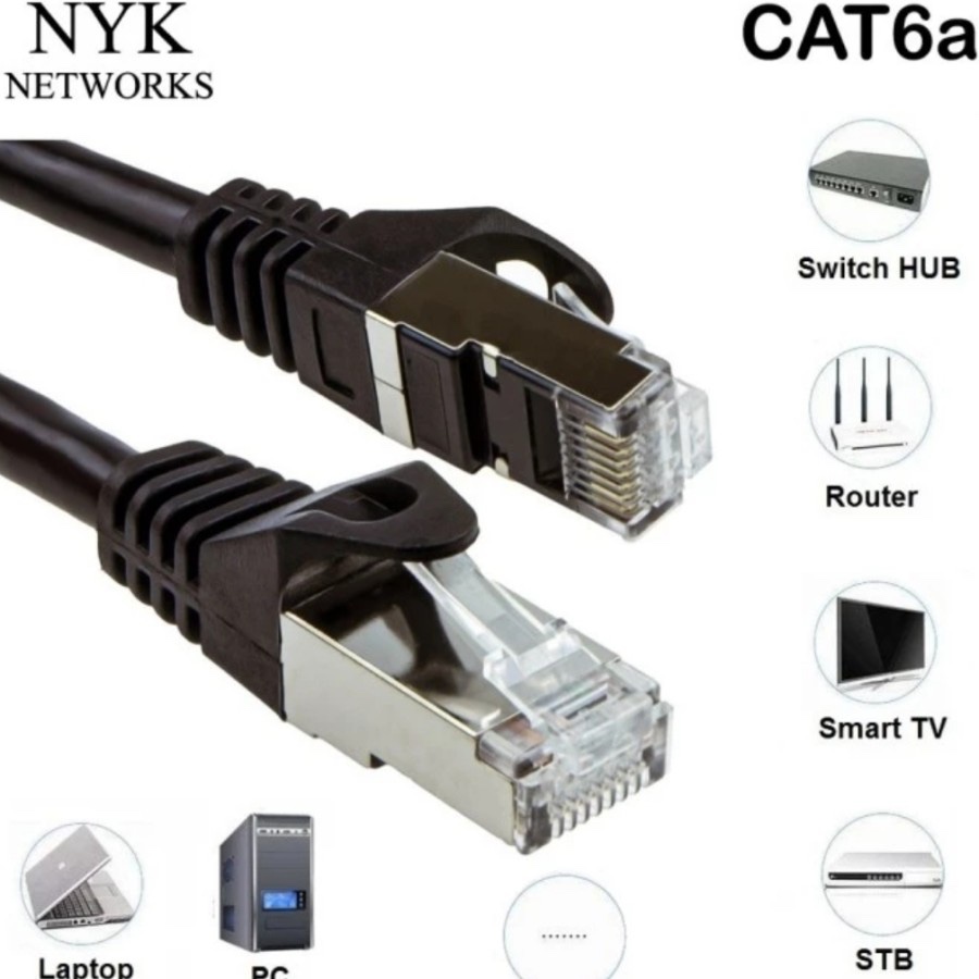 Jual KABEL LAN NYK FTP CAT6A OUTDOOR RJ45 | CABLE LAN CAT 6A 20M 25M 30M 40M 50M | Shopee Indonesia