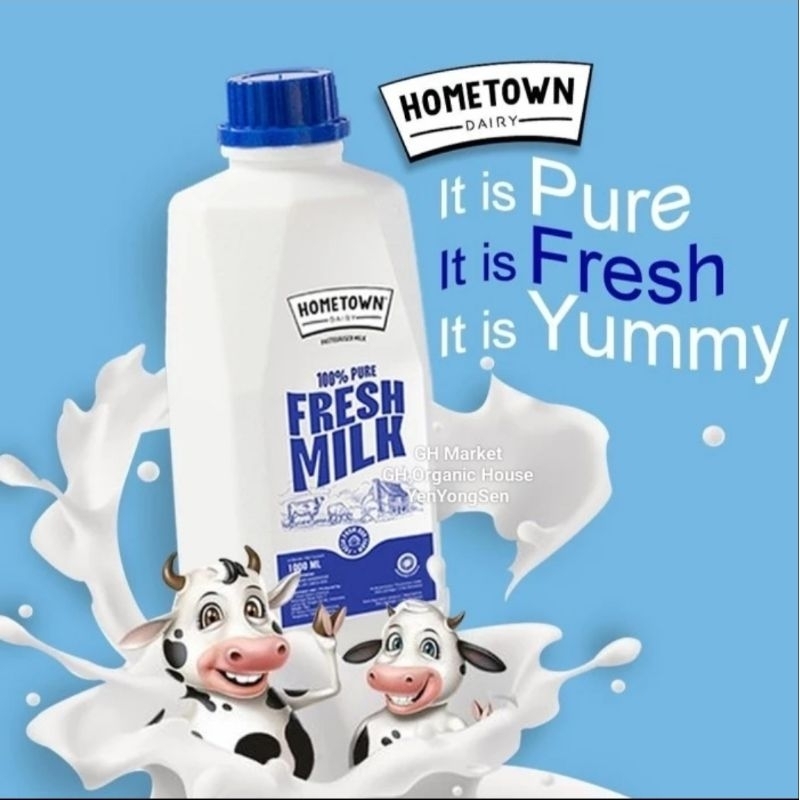 Jual Susu Hometown Fresh Milk 1L | Shopee Indonesia