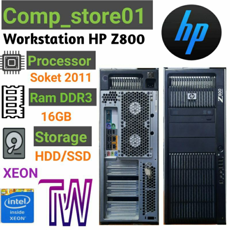 Jual Pc Server Workstation Hp Z800 Intel Xeon E5-5650 X2 / Ram 16GB,- 1tb - 128GB Bergaransi ...