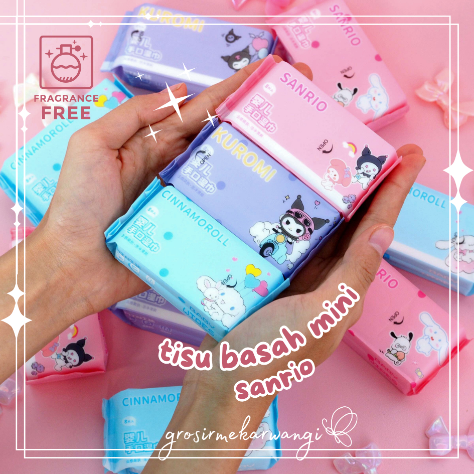 Jual Tissue Basah Mini Sanrio Satuan Tisu Basah Kecil Lucu Karakter ...