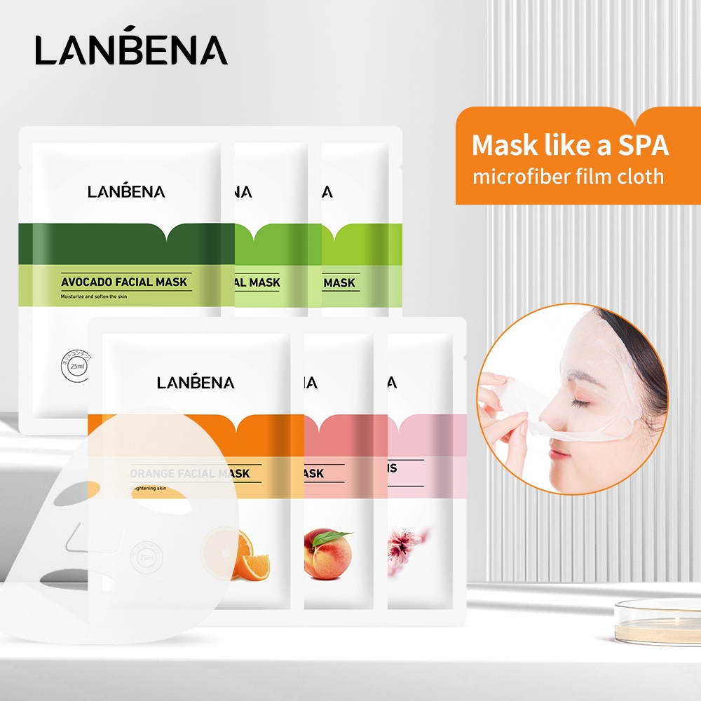 Jual LANBENA Sheet Mask Hydrating Essence Face Mask Mencerahkan Serum ...