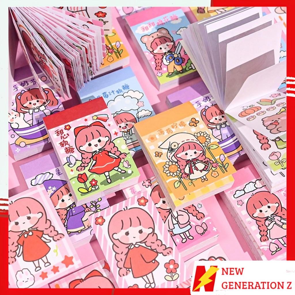 Jual NGZ Stiker Buku Momo Mini 24 Lembar Sticker Note Book Washi ...