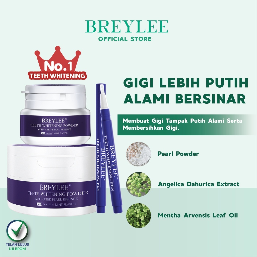 Jual BREYLEE Pemutih Gigi Teeth Whitening Powder & Pen - Memutihkan ...