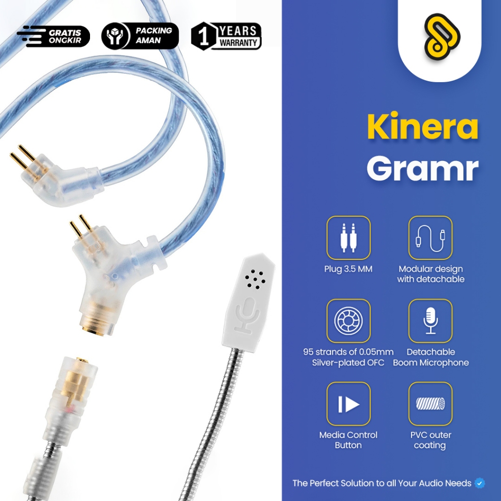 Jual Kinera Gramr Modular Microphone Boom Mic Upgrade Cable 3.5mm/4.4mm | Shopee Indonesia