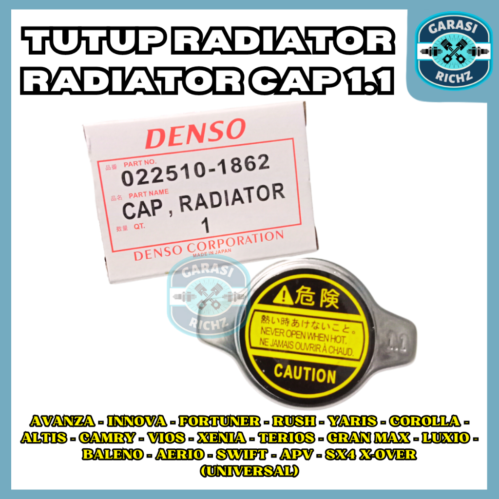 Jual TUTUP RADIATOR UKURAN 1,1 / RADIATOR CAP 1.1 MERK DENSO ORIGINAL ...