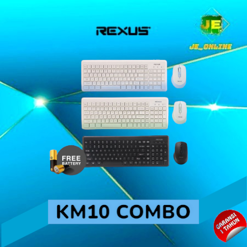 Jual REXUS KM10 combo mouse keyboard wireless Rexus KM 10 | Shopee ...