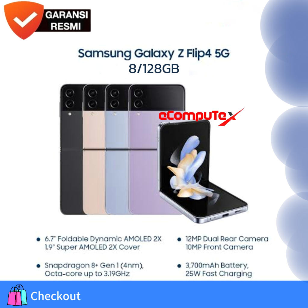 Jual SAMSUNG GALAXY Z FLIP4 HANDPHONE LIPAT FLIP 4 5G 8/128GB ORIGINAL ...