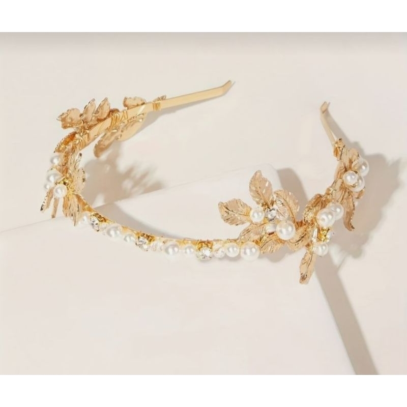 Jual Bando hiasan kepala daun gold model terbaru BND17K | Shopee Indonesia