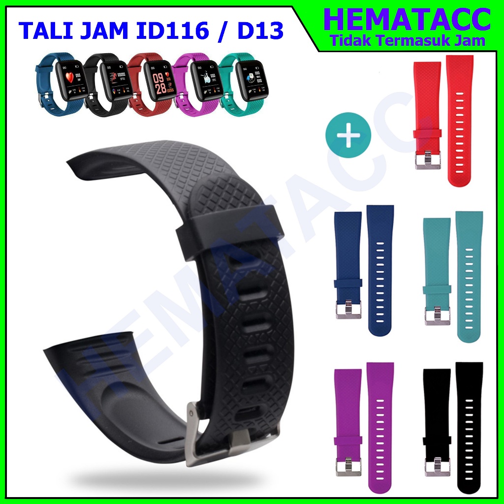 Jual Tali Jam Berlubang Strap Smartwatch 116 Plus / ID116 / D13 / Vyatta Fitme Prime / Mito Gear ...