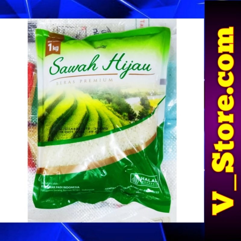 Jual Beras SAWAH HIJAU 7Kg (1Kgx7Pcs) Asli Packing Pabrik | Shopee ...