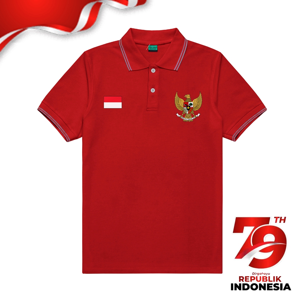 Jual KAOS POLO HUT RI GARUDA UNISEX / POLO 17 AGUSTUS | Shopee Indonesia