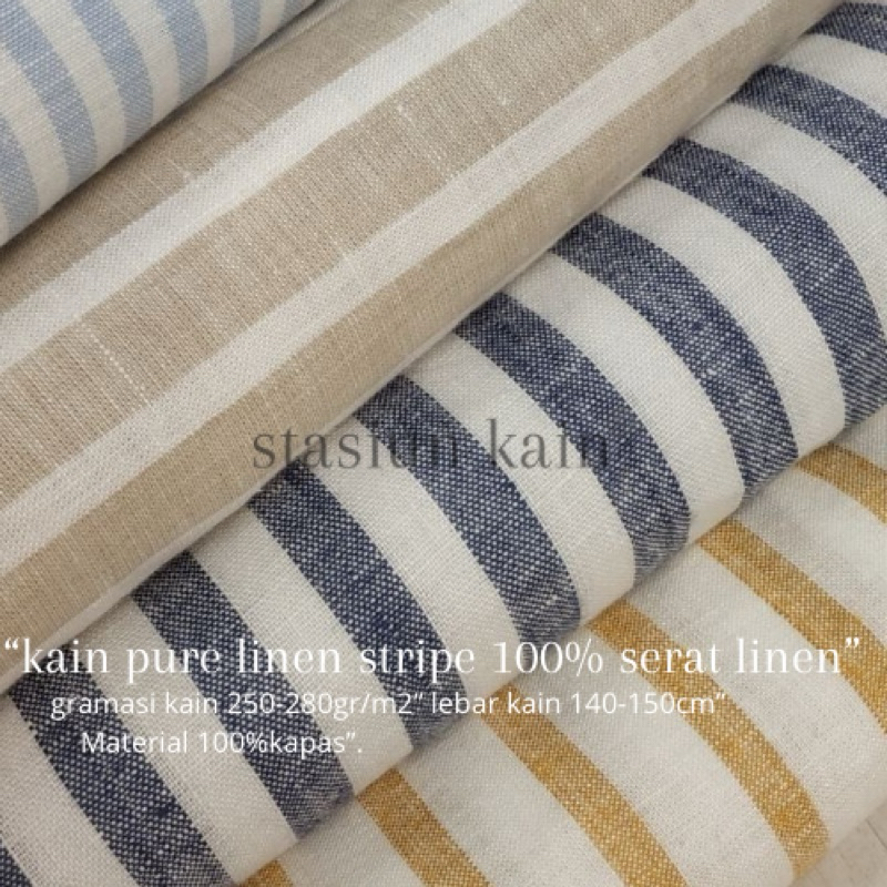 Jual kain linen stripe (harga per 0,5m ) | Shopee Indonesia