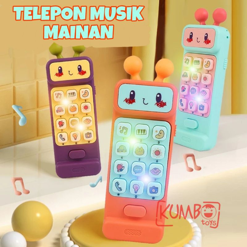 Jual Mainan Edukasi Anak Mobile Phone Toy Mainan Telepon Bayi Music ...