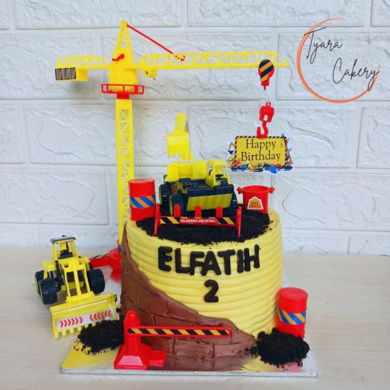 Jual Cake Tema Konstruksi | Cake Eskavator | Cake Alat Berat | Shopee ...