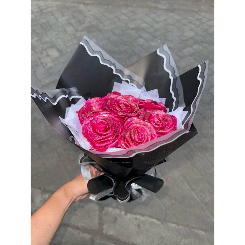 Jual Buket Wisuda Buket pita Satin Buket Bunga Pita Satin 7 Tangkai ...