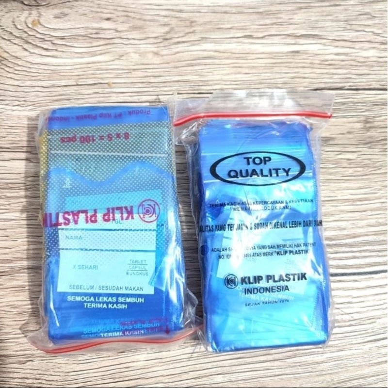 Jual Plastik Klip Obat Apotek Biru 5x8 cm | Shopee Indonesia