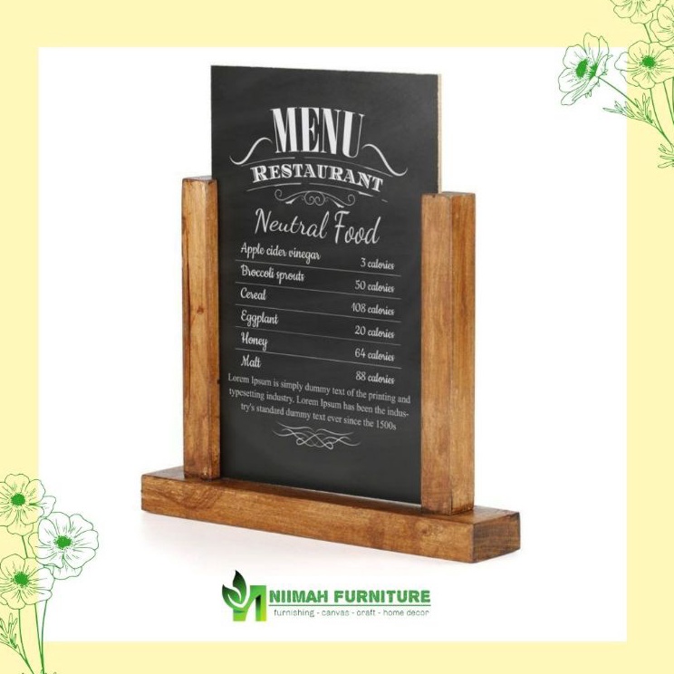Jual Stand Menu Cafe Resto Kayu Jati Belanda Menu Holder Stand Kalender ...