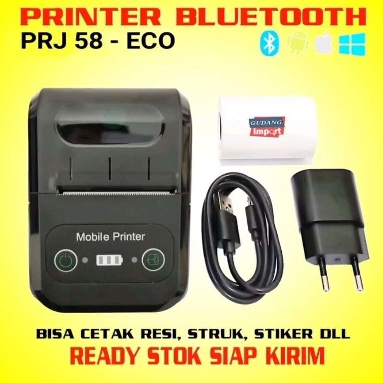 Jual PRINTER THERMAL BLUETOOTH CETAK RESI NOTA 58 MM | Shopee Indonesia