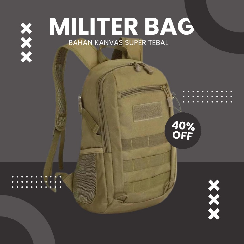 Jual Tas Ransel Militer Canvas Mini Bakcpack Taktikal Kanvas 20L ...